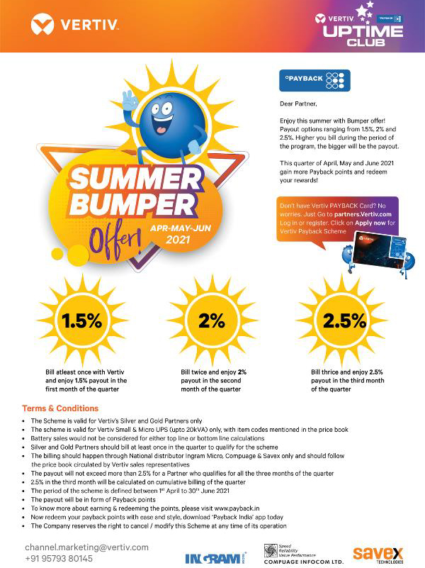 Vertiv India Announces ‘Summer Bumper 2021 Offer’ Program