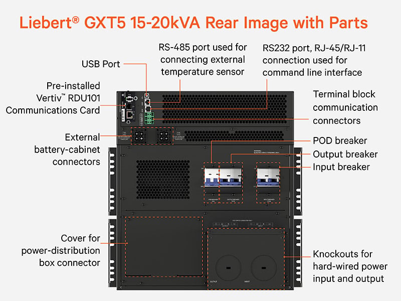 Vertiv™ Liebert® GXT5 UPS, 3,000-20,000VA 208VAC