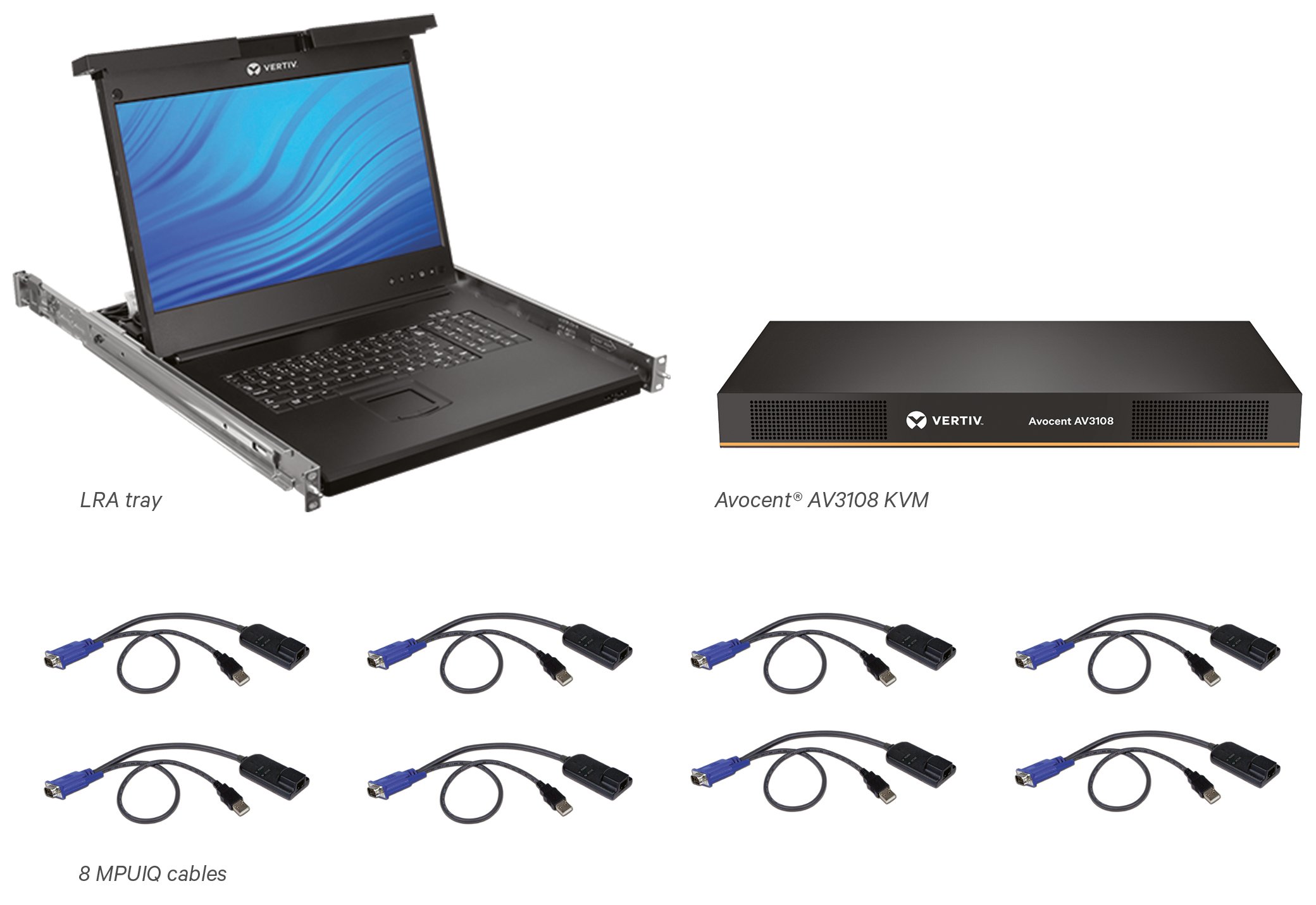 Avocent LCD Local Rack Access Console | Vertiv 8 Port KVM