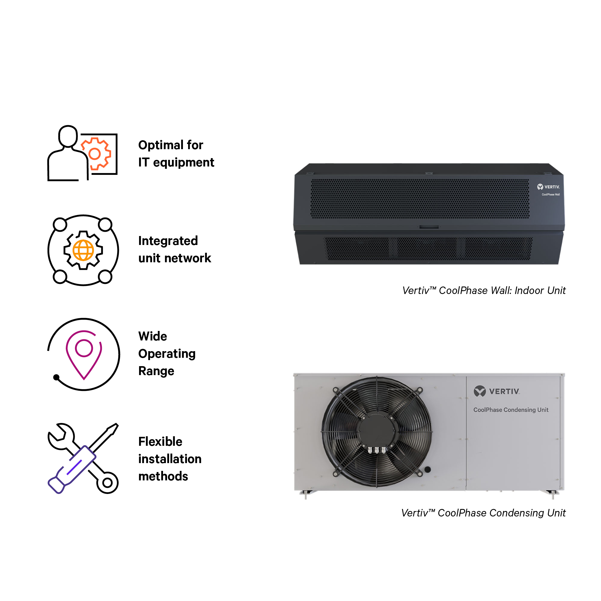 Vertiv™ CoolPhase Wall, Wall-Mount Split System, 11kW